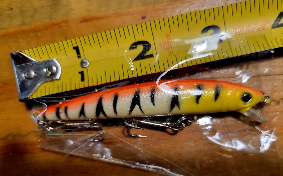 Topwater Fishing Lure Orange Fire Tiger 3-1/4" 1/4oz Crankbait Fishing ...