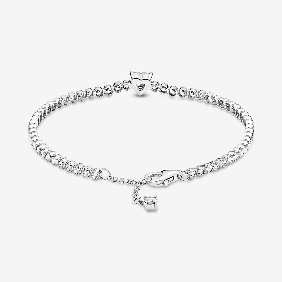*BRAND NEW* Pandora Timeless Silver Sparkling Heart Tennis Bracelet ...