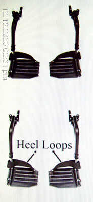 NEW Pair Black Wheelchair Swingaway Legrest Aluminum Footplates & Heel ...