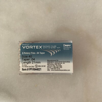 Dentsply Profile Vortex Rotary Endodontic Files 40/.04 | eBay