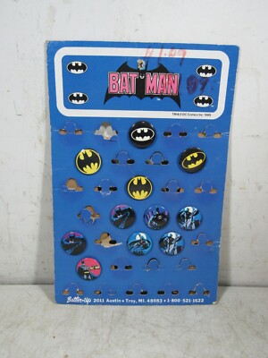 Vintage 1989 Batman Pin Back 11 Buttons Cardboard Standee Display | eBay