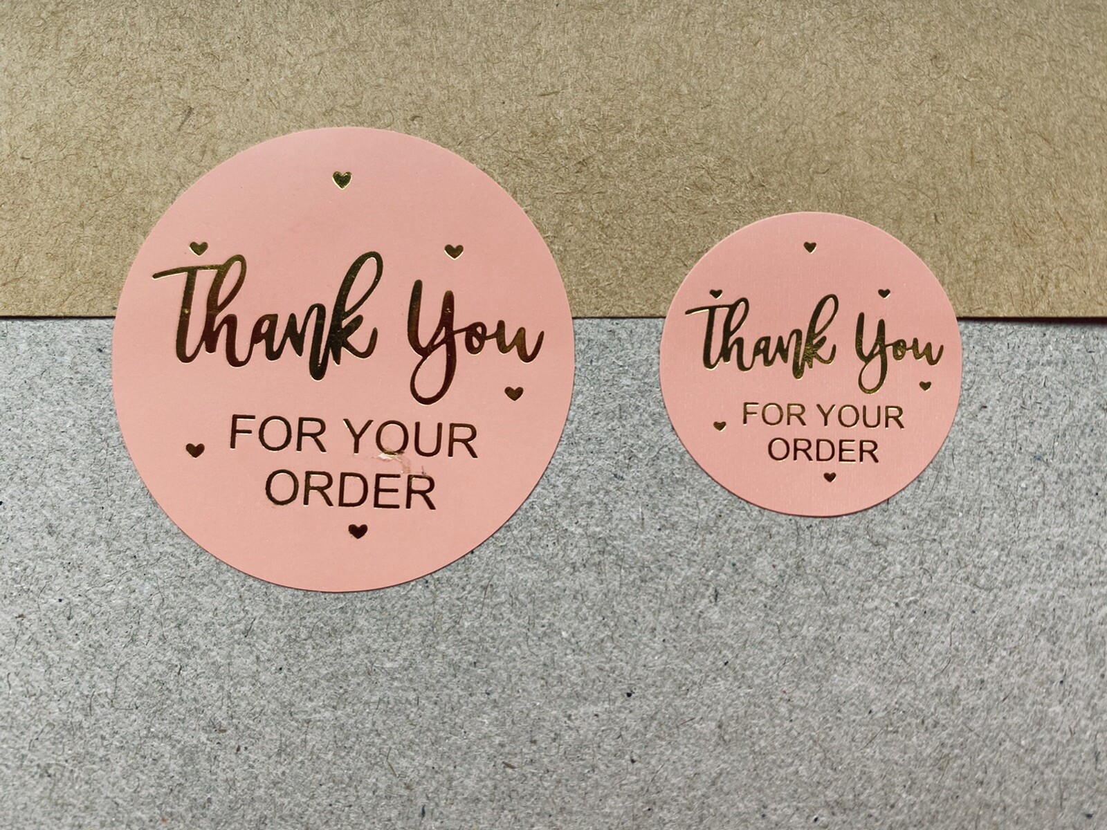 Thank You For Your Order Stickers Pink & Gold Foil - Business Labels ...