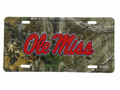 Ole Miss Mississippi Rebel Camo Camouflage 6"x12" Aluminum License ...