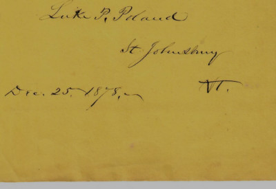 RARE! “19th Century Vermont Senator" Luke P. Poland Hand Signed Album ...