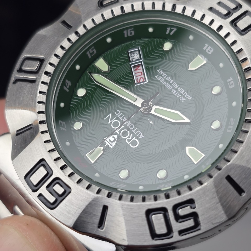 Croton Vortex Automatic Watch Green Dial 46mm Day Date | eBay