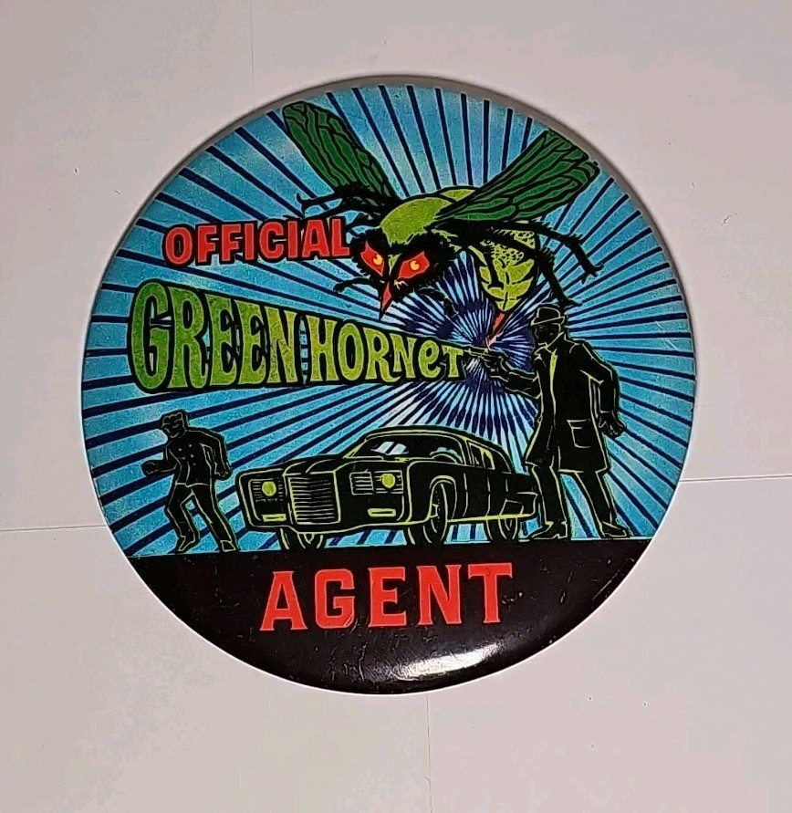 Vintage Official Green Hornet Agent Pin 4” 1966 Large Pinback VG | eBay