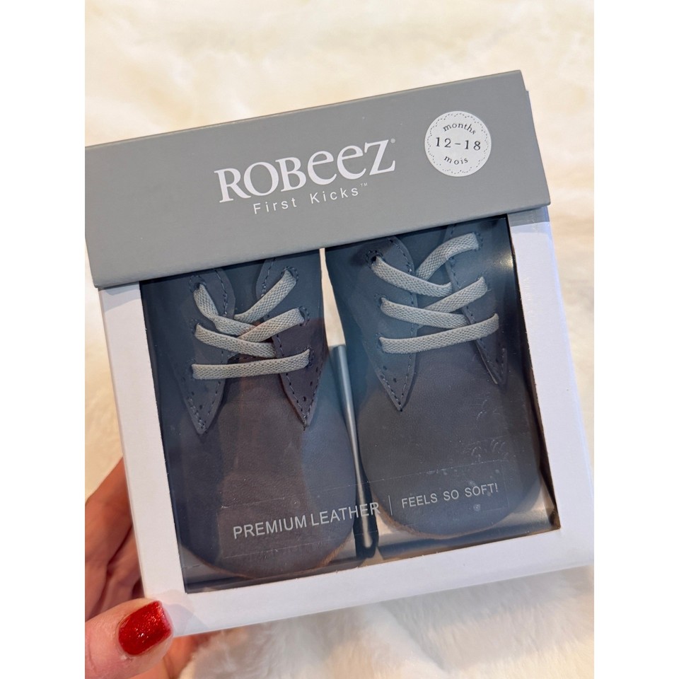 Robeez Boys' Infant Booties and Crib Shoes - Blue William Leather, 12 ...