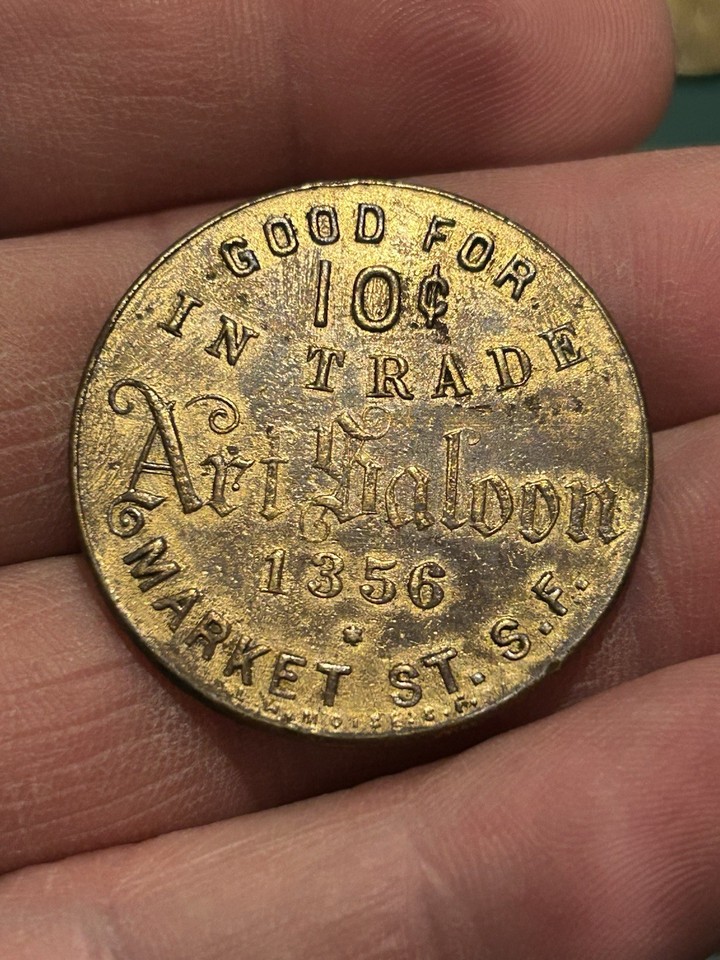 1899 GOOD FOR TOKEN 10c. ART SALOON SAN FRANCISCO CALIFORNIA NUDE “JAP ...
