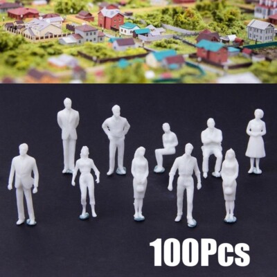 Unpainted Figures Model Railway People Pack of 100 for OO Gauge Scale 1 ...