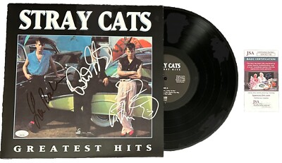 Stray Cats SIGNED X3 Greatest Hits LP JSA COA BRIAN SETZER Vinyl ...
