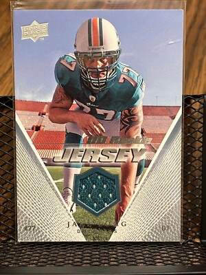 JAKE LONG 2008 UPPER DECK "UD ROOKIE JERSEY" MIAMI DOLPHINS PATCH RELIC ...