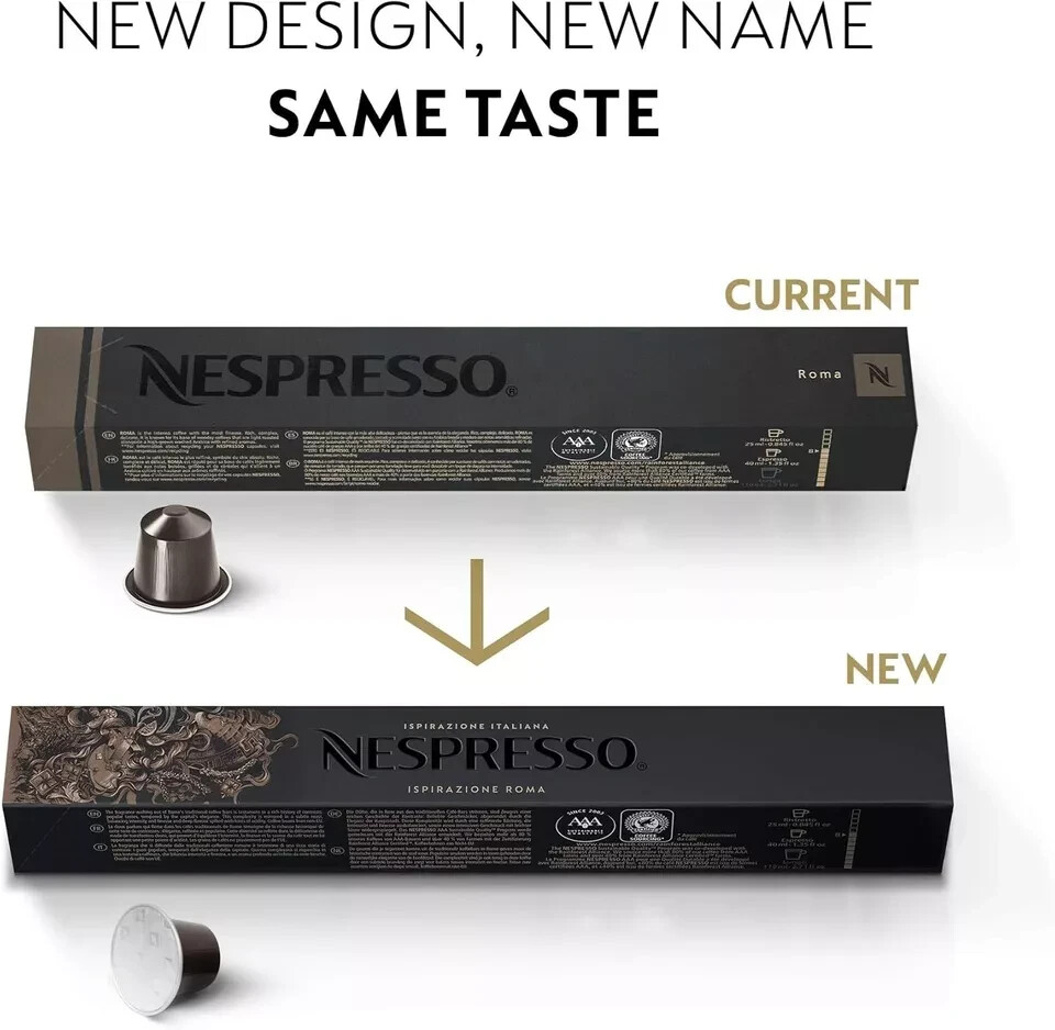 Nespresso Capsules Original Line, Roma Intenso, Medium Roast Coffee ...