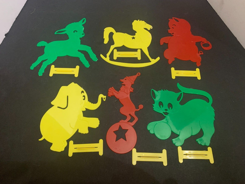 Vintage 1960's Trace Me Toys 6 Plastic Animals Stand Stencil Art ...