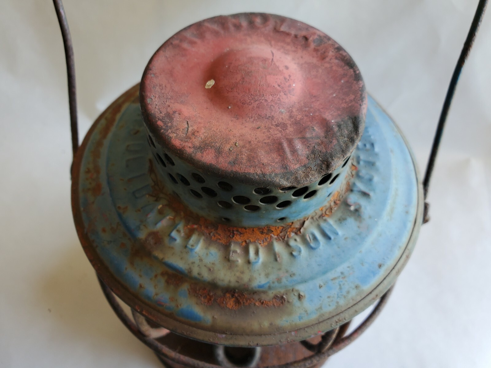 Vintage Handlan-Buck Consolidated Edison System Lantern with Ribbed Red ...