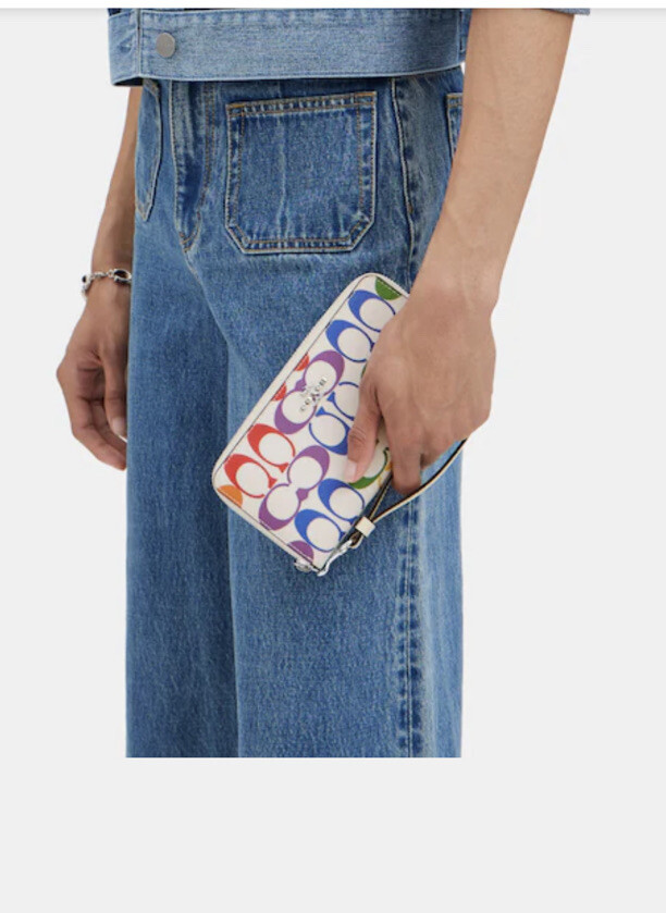 Coach Pride Continental Long Zip Around Wallet In Rainbow Signature ...