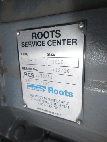 ROOTS Blower RAS-JH Size 1016. Factory (Roots) refurbished, w/ Oil ...