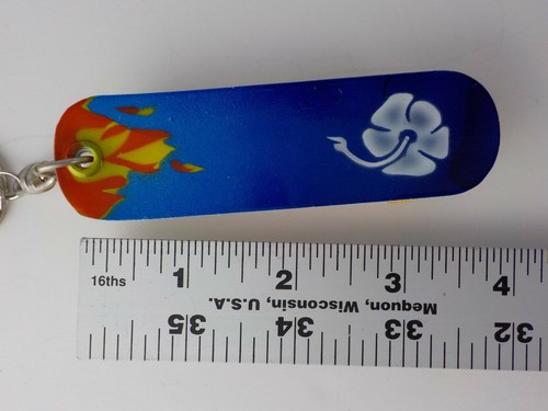 FINGERBOARD SKATEBOARD KEY-CHAIN BLUE WITH FLAMES AND FLORAL WHITE ...