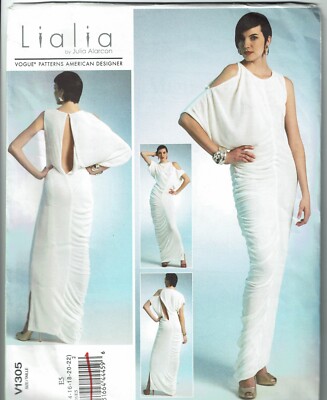 Vogue V1305 LIALIA Pattern Designer Dress 14-22 Shirred Cutout Formal ...