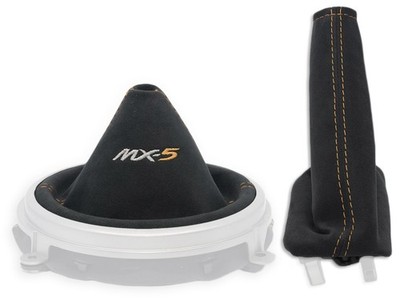 FOR MAZDA MX-5 NC2 09-14 GEAR SHIFT + EBRAKE GAITER ALCANTARA EMBROIDERY BEIGE | eBay