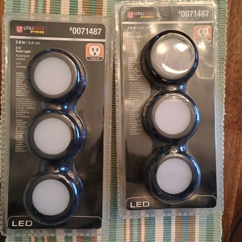 2 Packs of 3 UtiliTech Pro LED Puck Light 3 Pack In 3000K 2.6 Inch ...