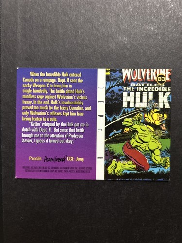 1995 Fleer Ultra X-Men Wolverine Timeline Department H #83 Hulk Adam ...