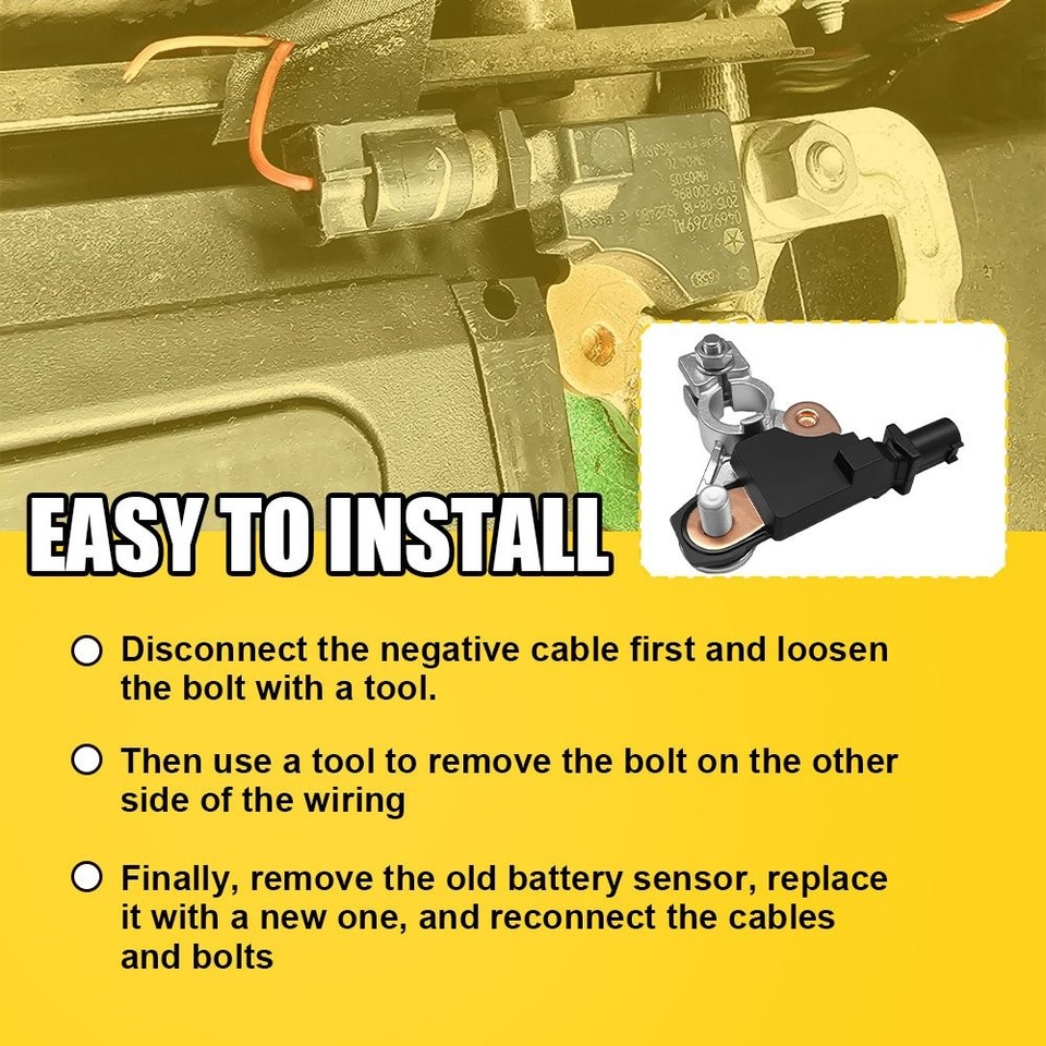 Negative Battery Cable Terminal BMS Monitor Sensor Fits For 18-20 Ford ...