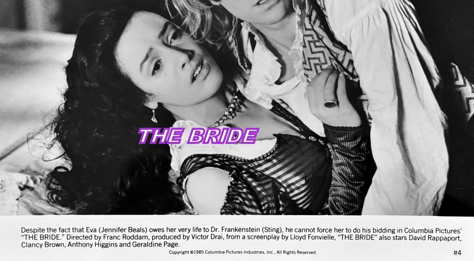 THE BRIDE-3 ORIGINAL 8X10 PHOTOS-JENNIFER BEALS,STING,FRANC RODDAM ...