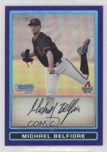 2009 Bowman Draft Prospects Chrome Purple Refractor Mike Belfiore ...