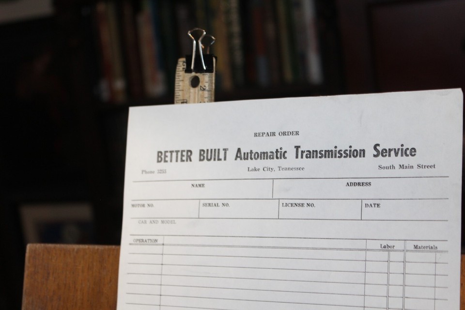 1960's Lake City Tennessee Repair Order Better Built Transmission ...