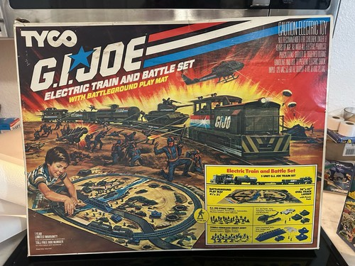 1983 G.I.Joe Electric Train Battle Set with Battleground Play Mat + Box ...