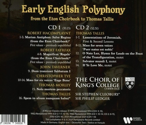 Early English Polyphony from the Etón Choirbook to Thomas Tallis by Choir of King's College ...