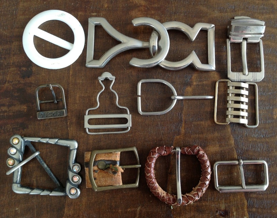 Lot of 10 Vintage Different Metal Belt Buckles | eBay