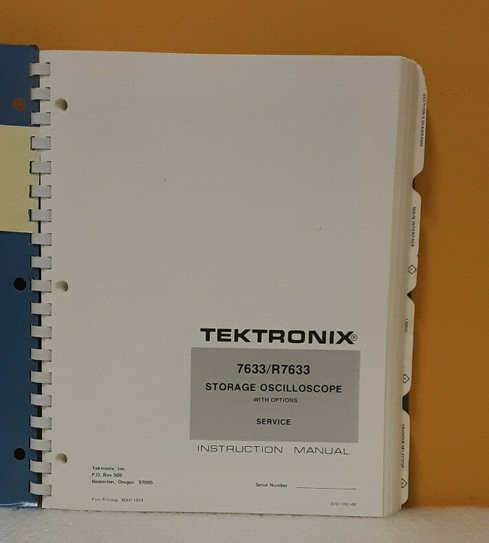 Tektronix 070-1767-00 7633/R7633 Storage Oscilloscope Instruction ...