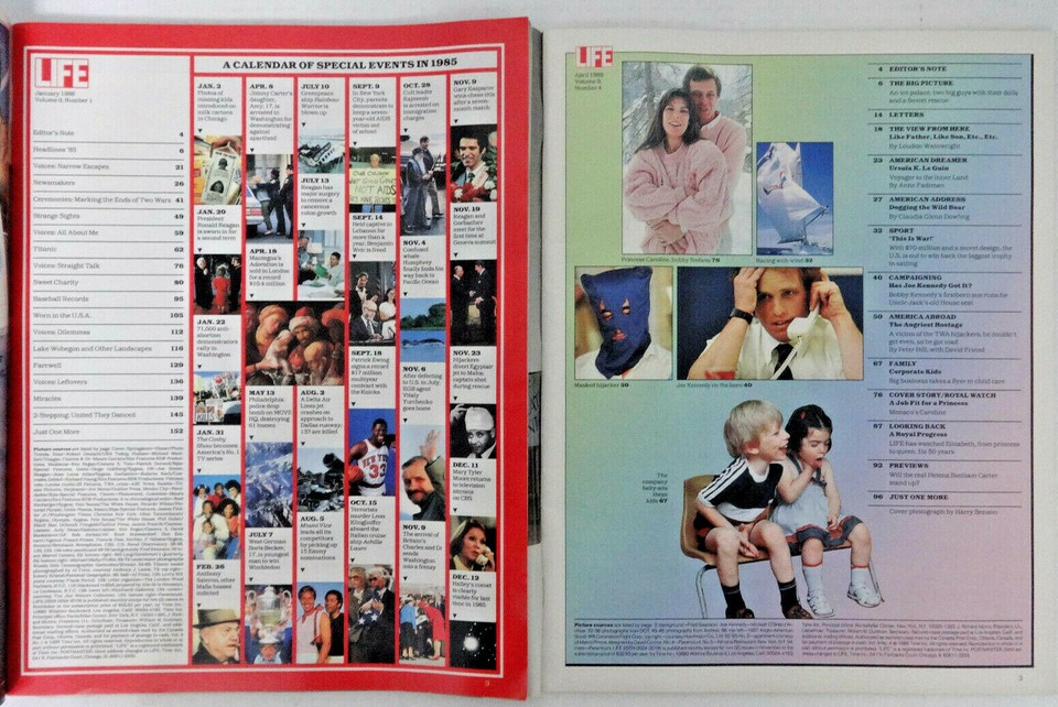 Life Magazine 1986 [Lot of 2] January April [85', Princess Caroline] | eBay
