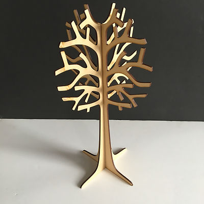MDF Wooden Freestanding 3D Tree Shape Jewellery FAMILY WISH TREE 30cm ...