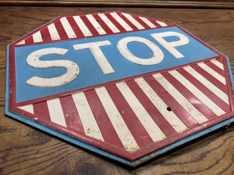 Vintage US Heavy Metal Traffic STOP SIGN / Authentic Retired Street ...