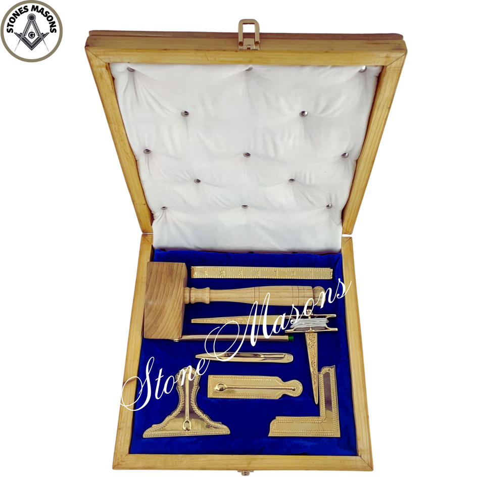 Masonic Working Tools Set Real Gold Plated Standard Full Size Natural ...