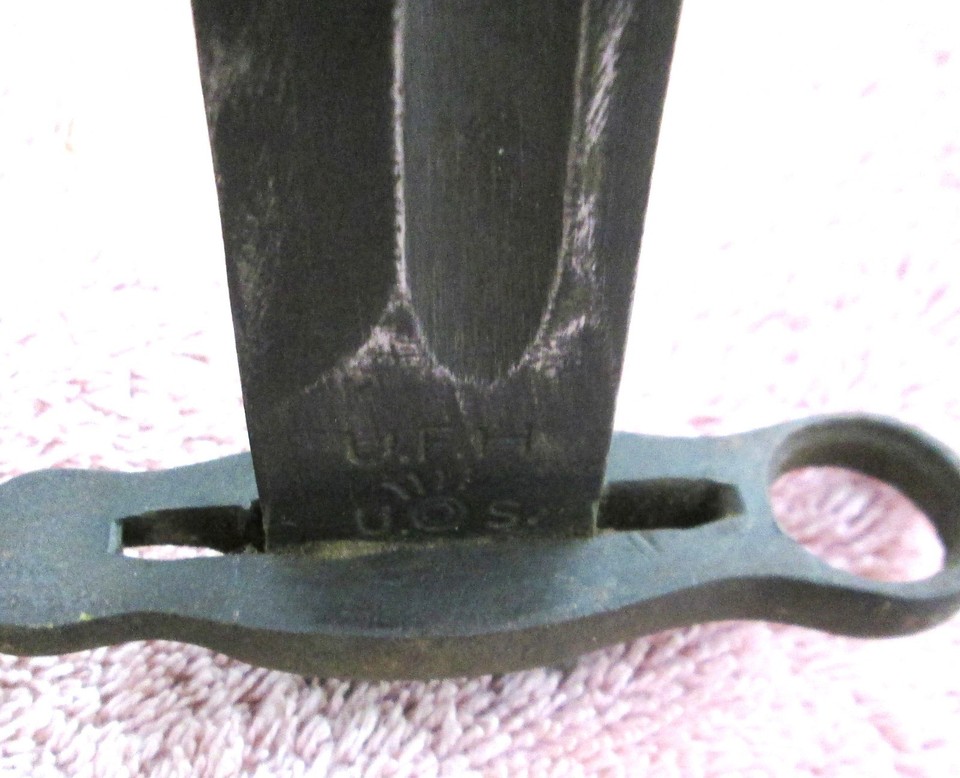 WWII US M1 UFH Bayonet with Sheath Flaming Bomb Insignia | eBay