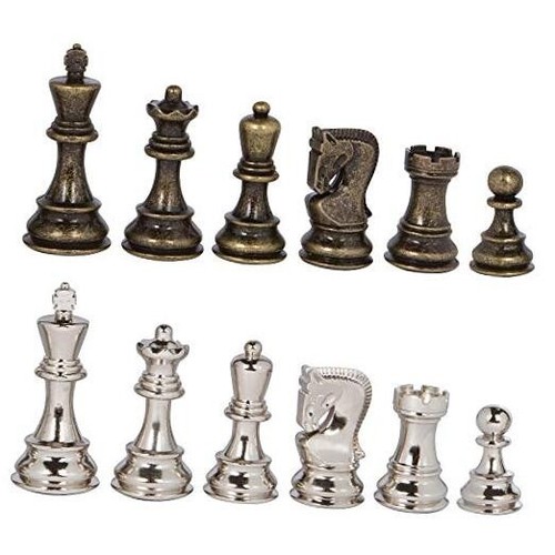 Lowell Silver and Bronze Metal Chess Pieces with 3.75 Inch King and ...