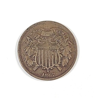 1867 Two Cent Piece 2c Coin Fine Details with Damage | eBay
