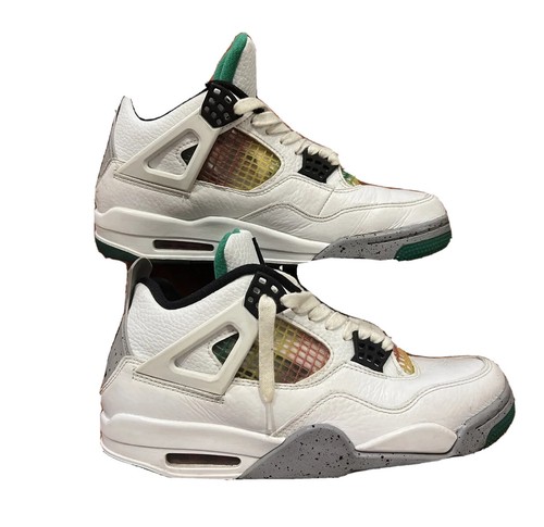 Nike Air Jordan 4 Retro “Rasta Green” White/Black AQ9129 100 Womens 7.5 ...