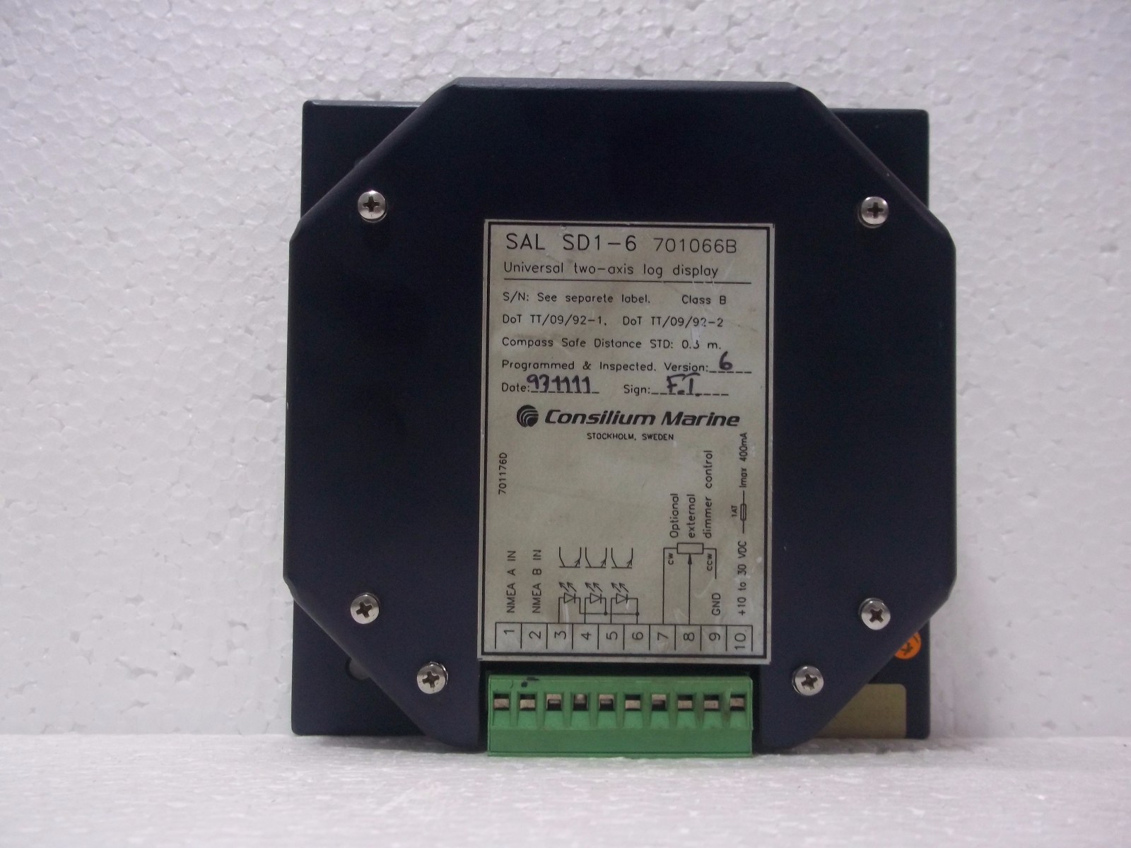 Consilium Marine SAL SD1-6 701066B Universal 2-axis log display 701086D ...