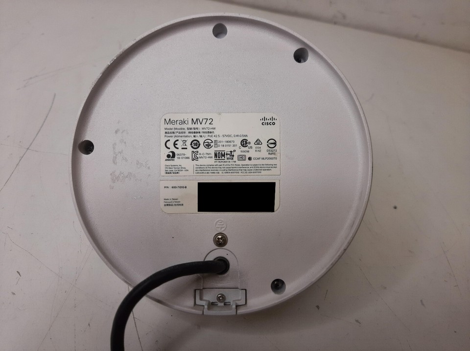 Cisco Meraki MV72 Cloud-Managed Smart Camera 256GB Storage No Mount ...