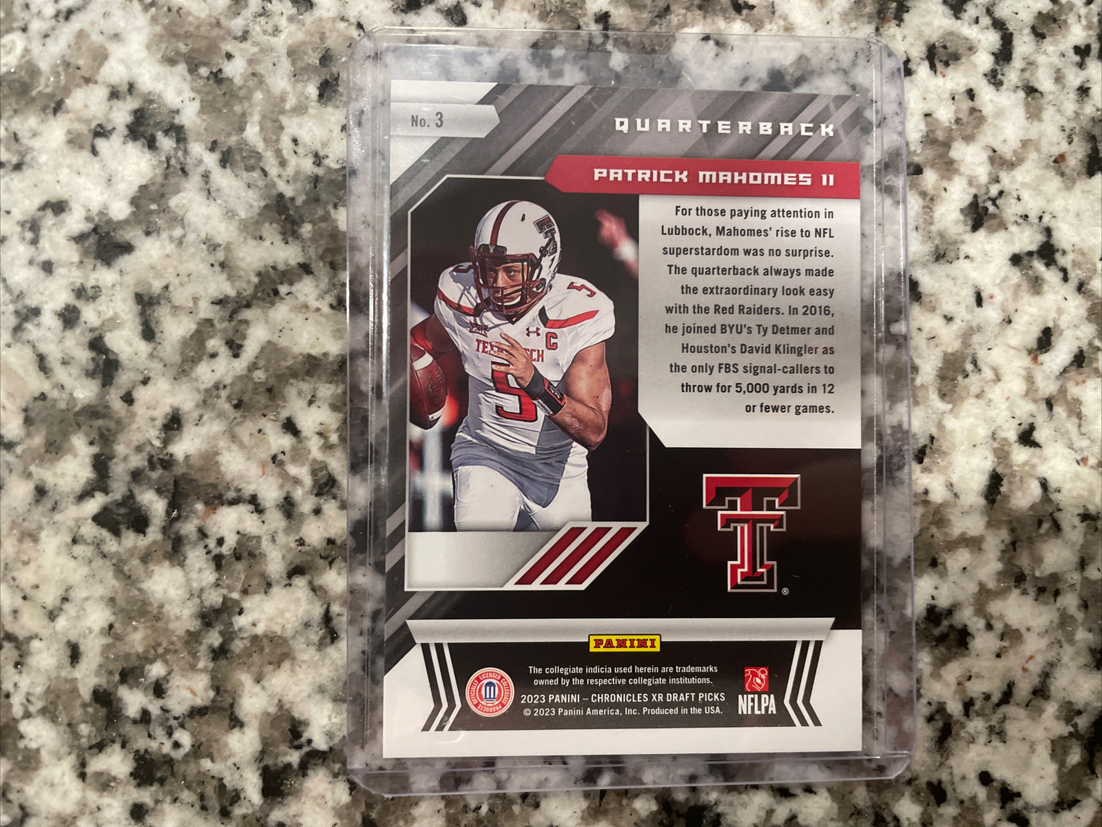 2023 Panini Chronicles Draft Picks XR Patrick Mahomes II #3 Texas Tech ...