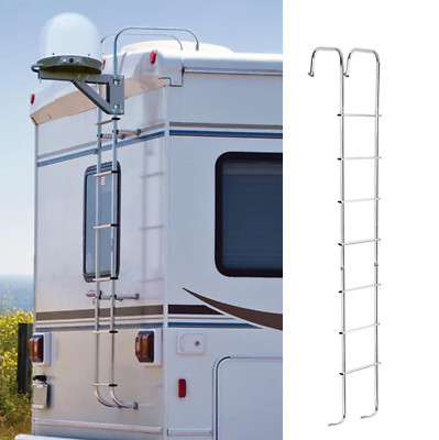 Exterior RV Ladder 7.6FT-8.4FT Travel Trailer Aluminum Silver Camper ...