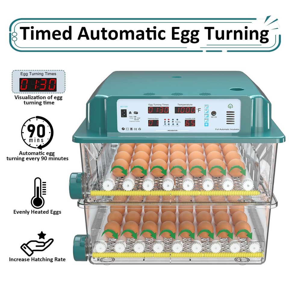 Incubators for Hatching 120 Eggs, Egg Incubator with Automatic Egg ...