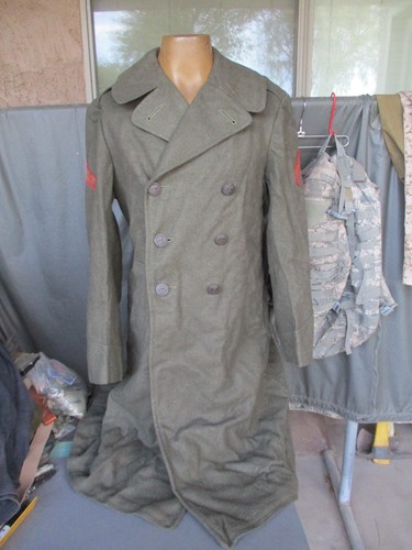 WWII USMC 1944 1945 Wool Enlisted Overcoat with Rank, Field Jacket ...