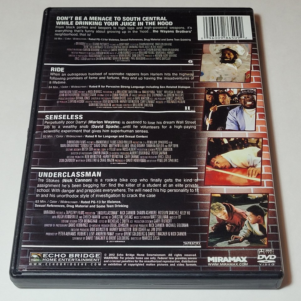 Ride, Don't Be A Menace, Senseless, Underclassman (DVD) House Party ...