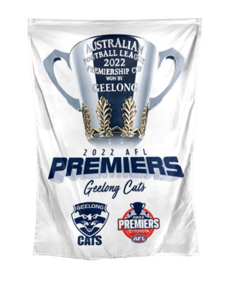 Geelong Cats Team Logo Official AFL Premiership Cape Wall Flag Banner ...