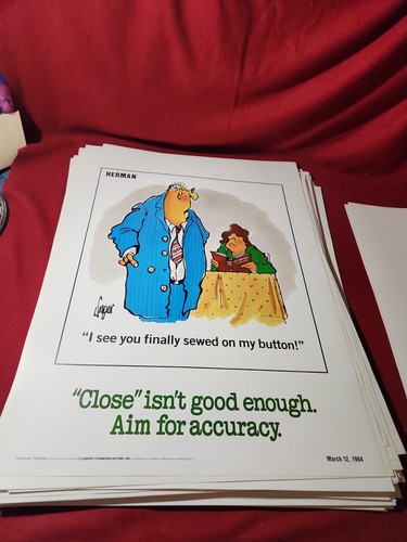 Herman Cartoon Funny Safety Poster Jim Unger #149 | eBay